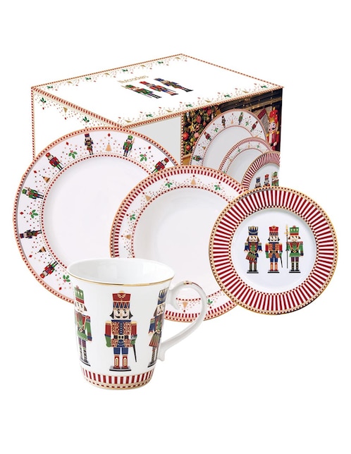 Vajilla N Narrative nutcracker de porcelana para 4 personas 10