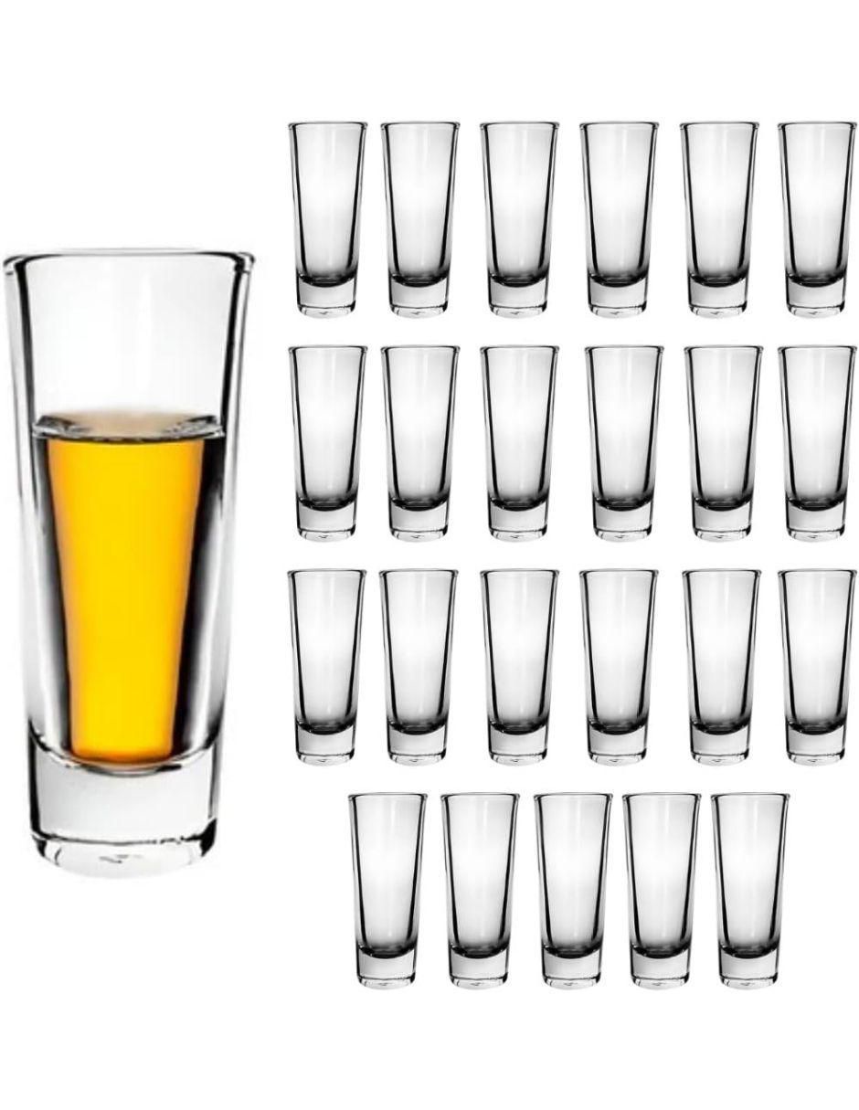 Vaso tequilero Lunita de vidrio con 24 piezas
